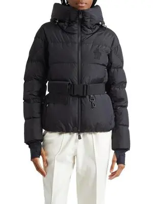 Moncler Bouquetin Hooded Down Puffer Jacket Black