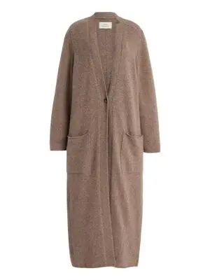 Loulou De Saison Loulou De Saison Smet Knit Wool-Blend Maxi Cardigan Brown