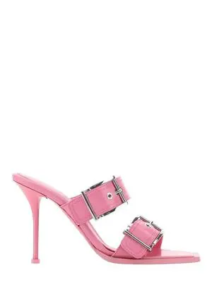 Alexander McQueen Buckles Leather Heel 10cm Sandals - Pink