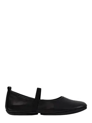 Camper Right Ballerina Leather Flat - Black