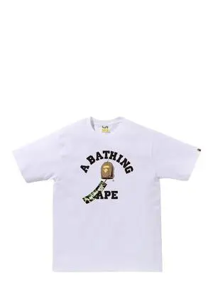 A BATHING APE Japanese Wind Chimes College Tee Shirt - White