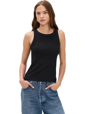 Madewell Essential High-neck Ribbed Tank - Black