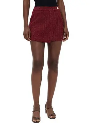 Endless Rose Tweed Mini Skirt - Merlot