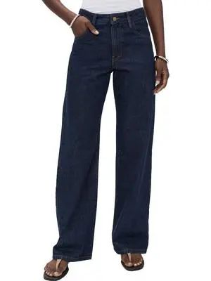 Enza Costa Relaxed Straight Leg Jeans - Dark Rinse