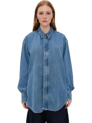 Good American Oversized Denim Shirt - Indigo1024