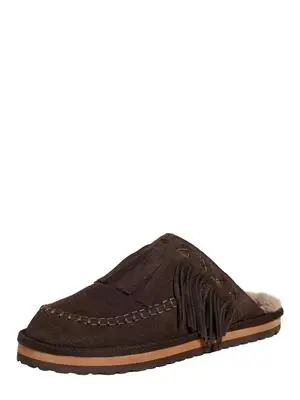 Free People Fallon Fringe Mules - Chocolate