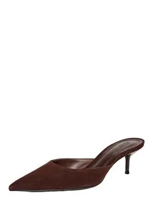 Schutz Julie Kitten Heel Mules - Chestnut Brown