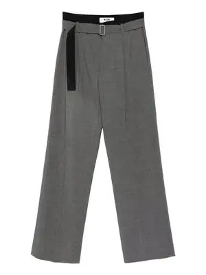 MSGM Belted Pleated Trousers - Grey