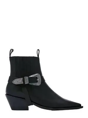 ANINE BING Pointed Ankle Boots - Black