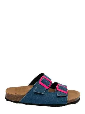 MC2 SAINT BARTH Buckle-fastening Denim Sandals - Blue