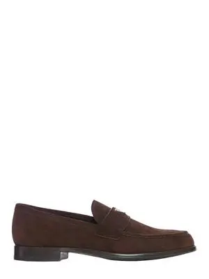 Prada Logo-detail Suede Loafers - Brown
