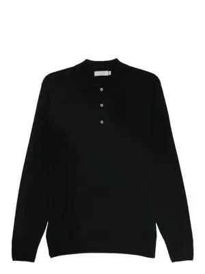 Canali Long-sleeve Polo Shirt - Black