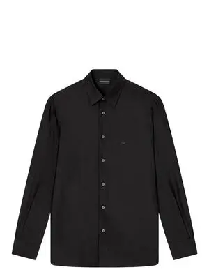 Emporio Armani Logo-patch Shirt - Black