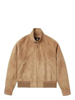 Loro Piana Novak Suede Bomber Jacket - Neutrals