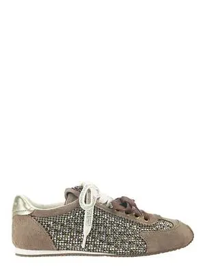 Kurt Geiger Islington Crystal-embellished Trainers - Beige Comb