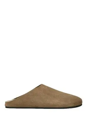 THE ROW Hudson Suede Mules - Beige