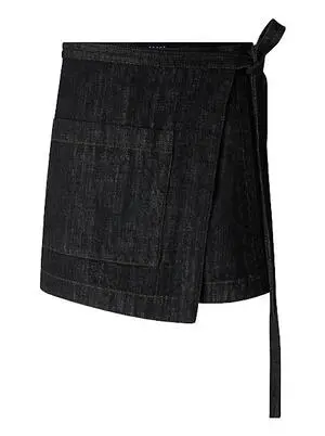 Soeur Eloise Denim Mini Skirt - Denim Brut Noir