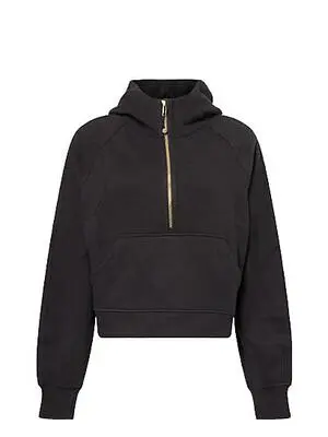 Lululemon Scuba Oversized Half-zip Cotton-blend Hoody - Black Gold