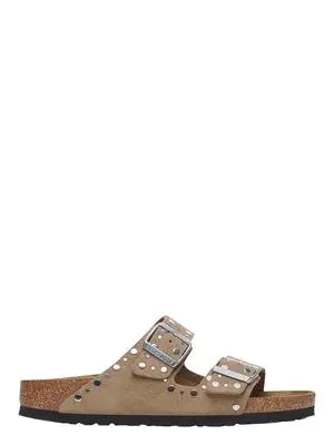 BIRKENSTOCK Arizona Rivet Suede Narrow Sandals - Grey