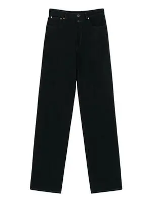 LEMAIRE High-waisted Straight Leg Trousers - Black