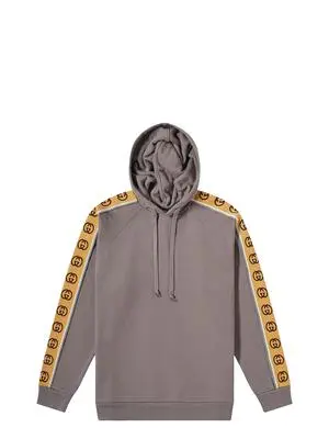 Gucci Tape Detail Popover Hoodie - Grey