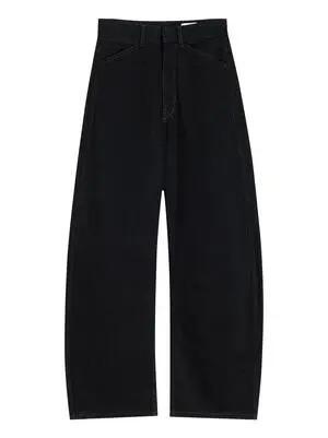 LEMAIRE High-waisted Curved Trousers - Black
