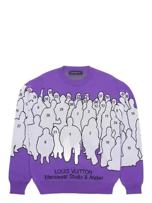 LOUIS VUITTON Studio Jacquard Crewneck Sweater - Purple
