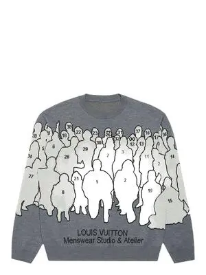 LOUIS VUITTON Studio Jacquard Crewneck Sweater - Grey