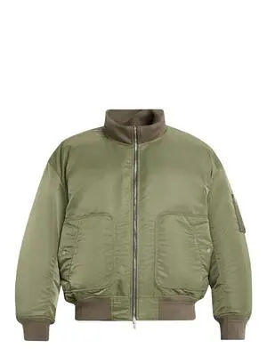 MORDECAI Nylon Double-zip Layer Bomber Jacket - Army Green