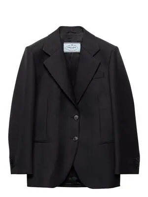 Prada Wool Gabardine Single-breasted Blazer - Antracite