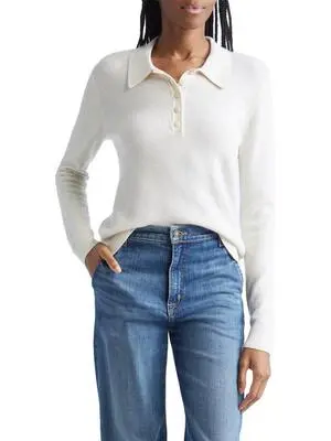 TWP Jorden Cashmere Polo Sweater - Ivory