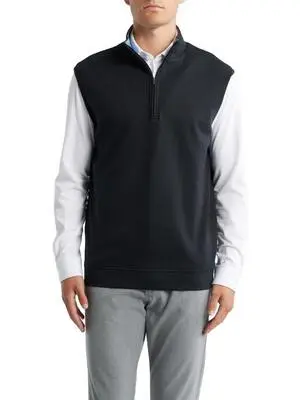 Scott Barber Pima Cotton Quarter-Zip Vest Midnight