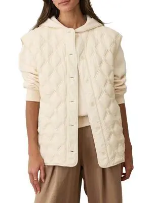 Marine Layer Marina Quilted Vest - Antique White