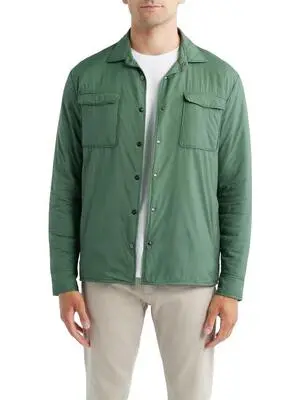 Johnnie-o Denzel Featherweight Nylon Snap-up Shirt Jacket - Kelp