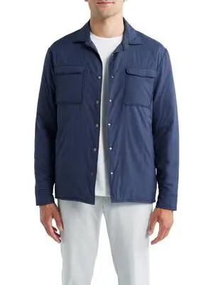 Johnnie-o Denzel Featherweight Nylon Snap-up Shirt Jacket - Wake
