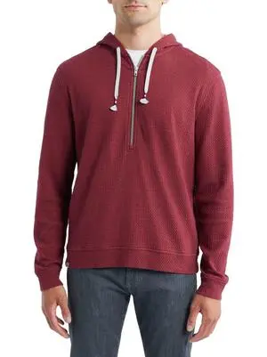 Johnnie-o Zoeller Textured Half-zip Hoodie - Malibu Red