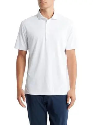 Johnnie-o Clegg Solid Piqué Performance Golf Polo - White