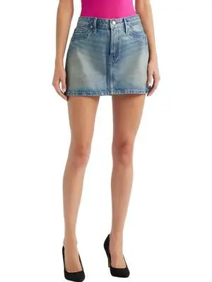 Good American 90s Coated Denim Mini Skirt - Indigo927