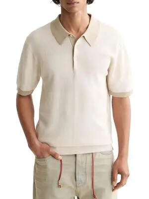 Scotch & Soda Texture Cotton Polo - Eggnog