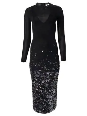 Carolina Herrera Sequin-embellished Midi Dress - Black