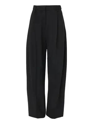 Carolina Herrera Pleated Wool-blend Trousers - Black
