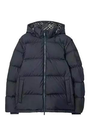 Burberry Detachable-Sleeve Puffer Jacket Blue