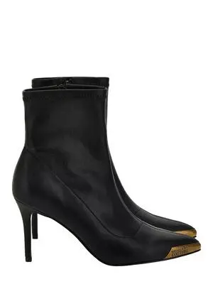 Versace Metallic-toe Slip-on Boots - Black