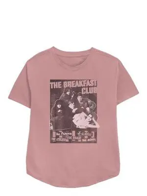 THE BREAKFAST CLUB Distressed Poster Graphic Relaxed Fit T-shirt - Mauve