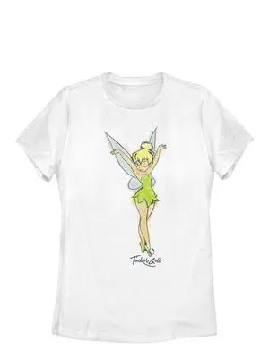 PETER PAN Tinker Bell Retro Watercolor Portrait Graphic T-shirt - White