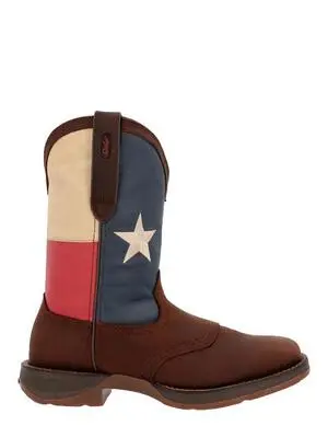 Durango Texas Flag Western Boot - Dark Brown And Texas Flag