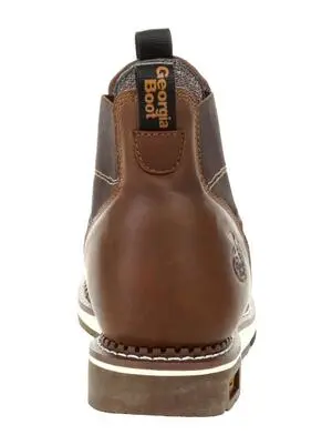 GEORGIA BOOT Amp Lt Wedge Waterproof Chelsea Work Boot - Brown