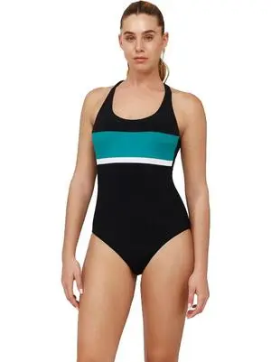 GOTTEX Aqua Chic Scoop Neck One Piece - Black-green