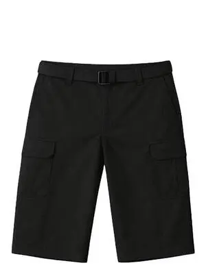 BENBEN Cargo Shorts With Adjustable Belted Waist - Black