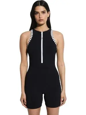 GOTTEX Coco High Neck Swim Romper - Black-white